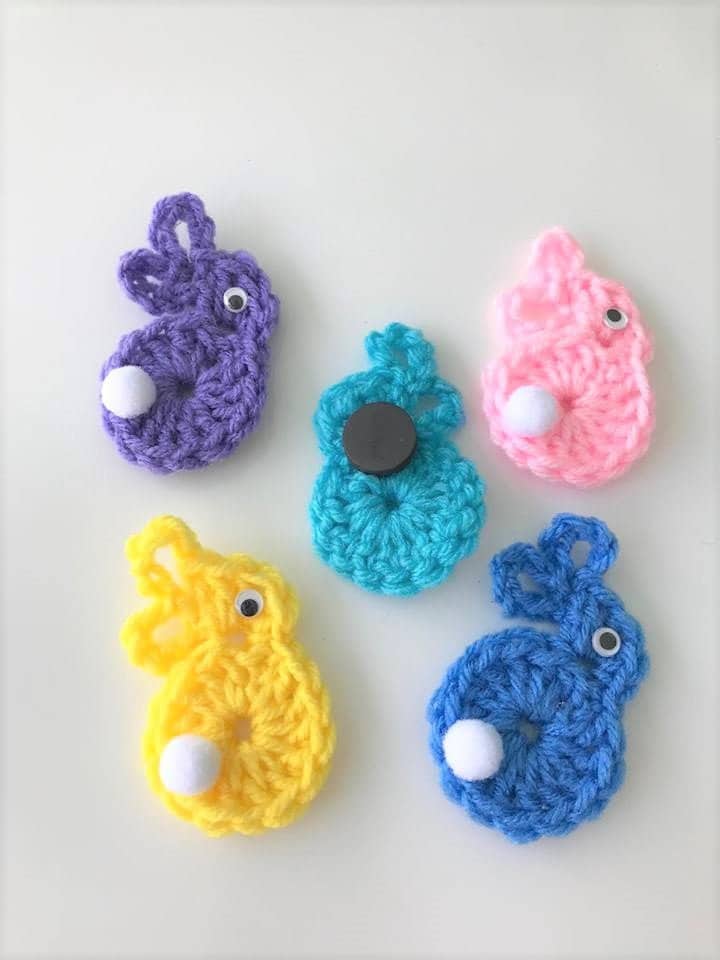 Crochet Easter Magnets, Easter Bunny Magnets, Crochet Magnets, Easter ...