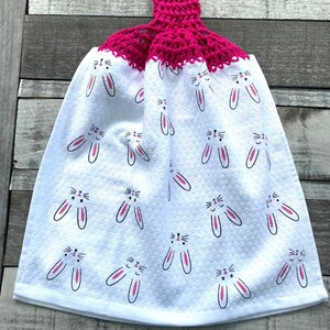 Easter Bunny Towels, Easter Crochet Top Towels, Spring Hanging Towels ...