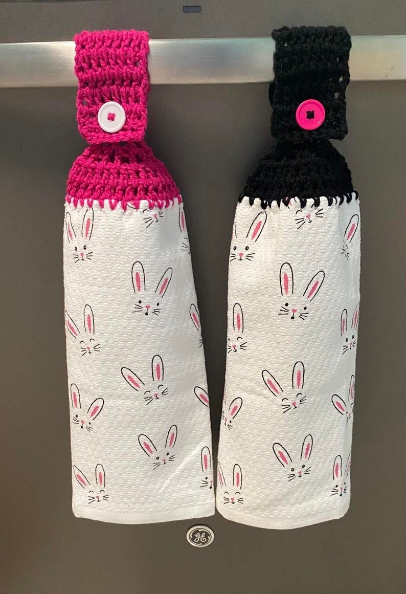 Easter Bunny Towels Easter Crochet Top Towels Spring Hanging - Etsy