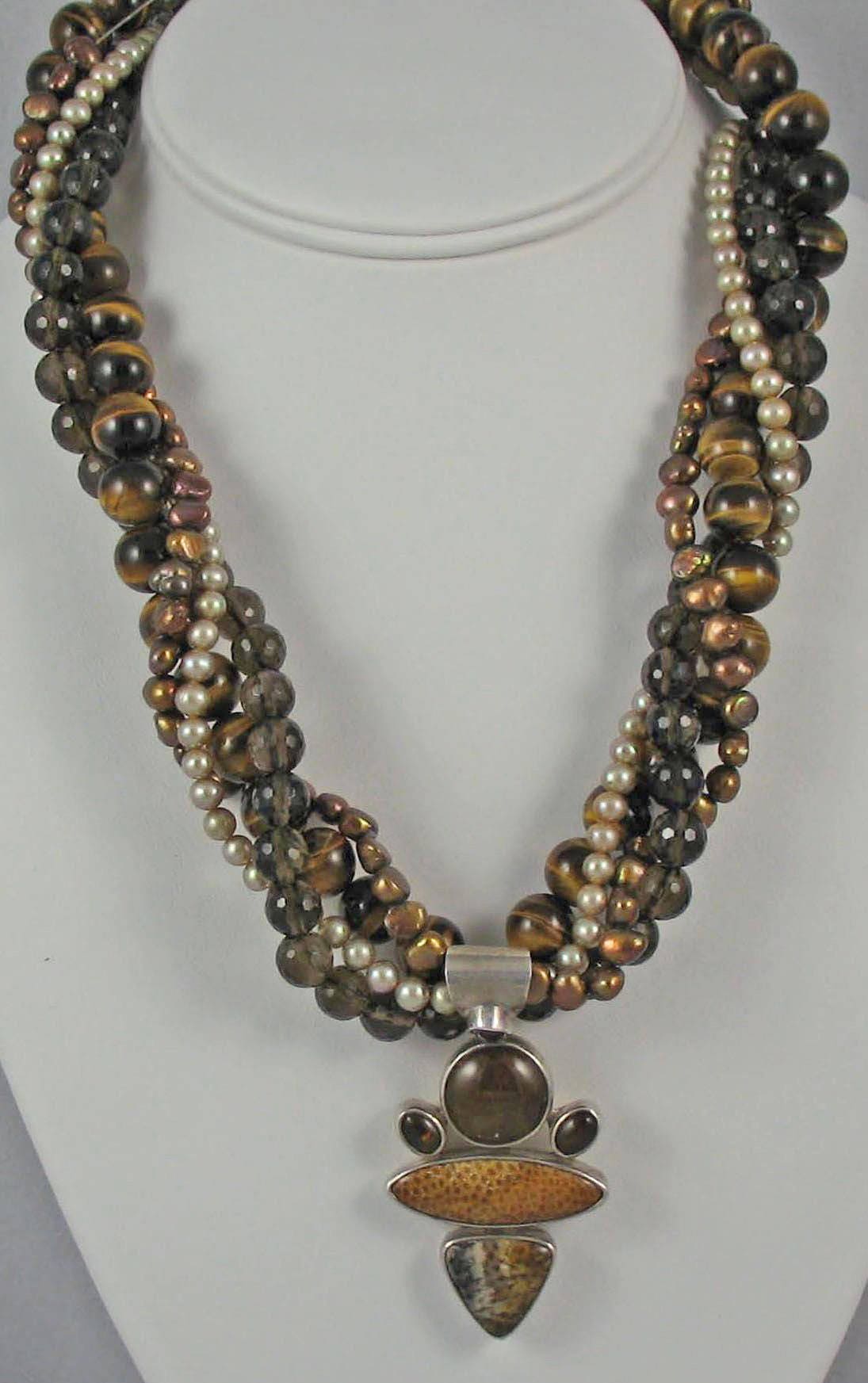 Bold, Earthy, Dramatic Silver, Leopard Jasper, Agate, Amber, Tigers Eye ...