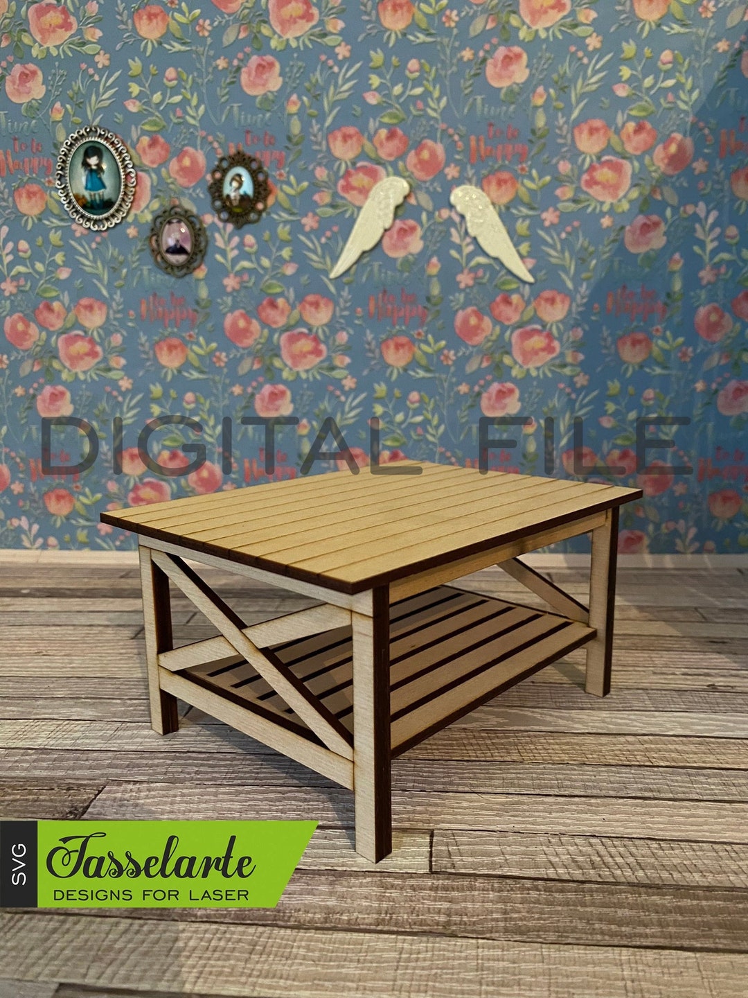 Miniature Coffee Table for Fashion Doll / SVG Vector FILE for Cutting ...