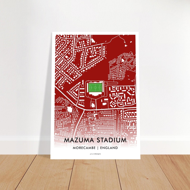 Morecambe FC Mazuma Football Stadium Map Print Wall Art - Etsy
