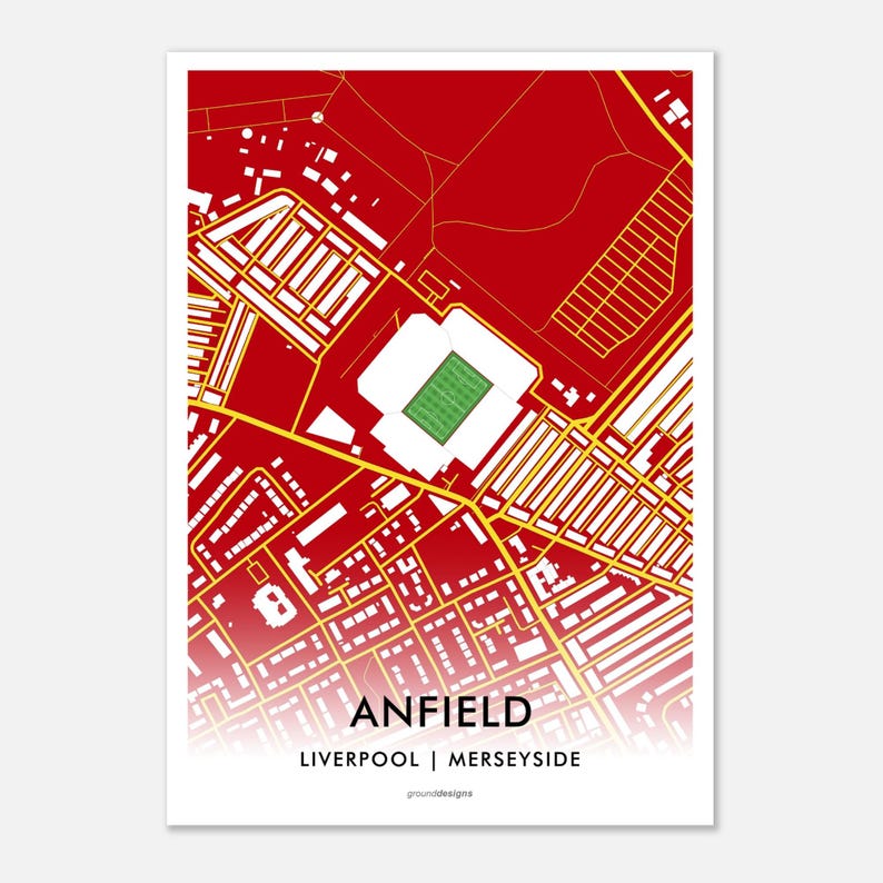 Liverpool FC Anfield Wall Art Print – Football Stadium Map - Etsy