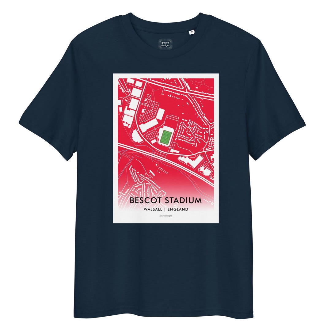 Walsall T Shirt – Bescot Stadium Map Football Shirt – Walsall Fan Gift ...