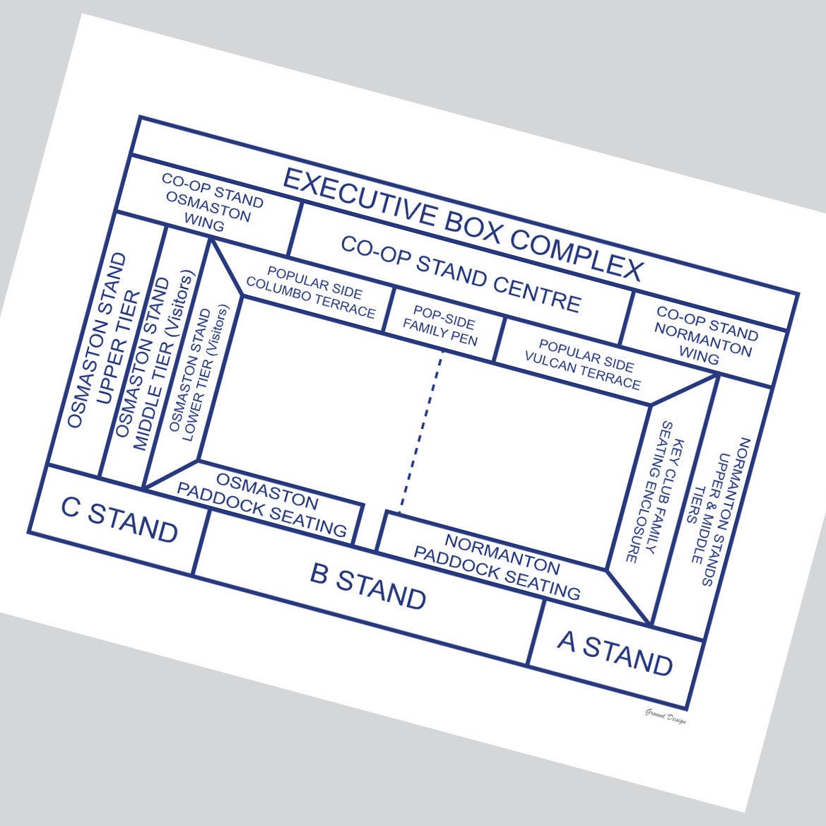 Derby County A3 Minimalist Graphic Design Art Print Baseball Ground ...