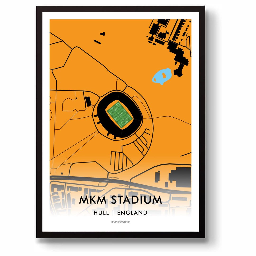 Hull City FC MKM Stadium Football Map Print Wall Art - Etsy