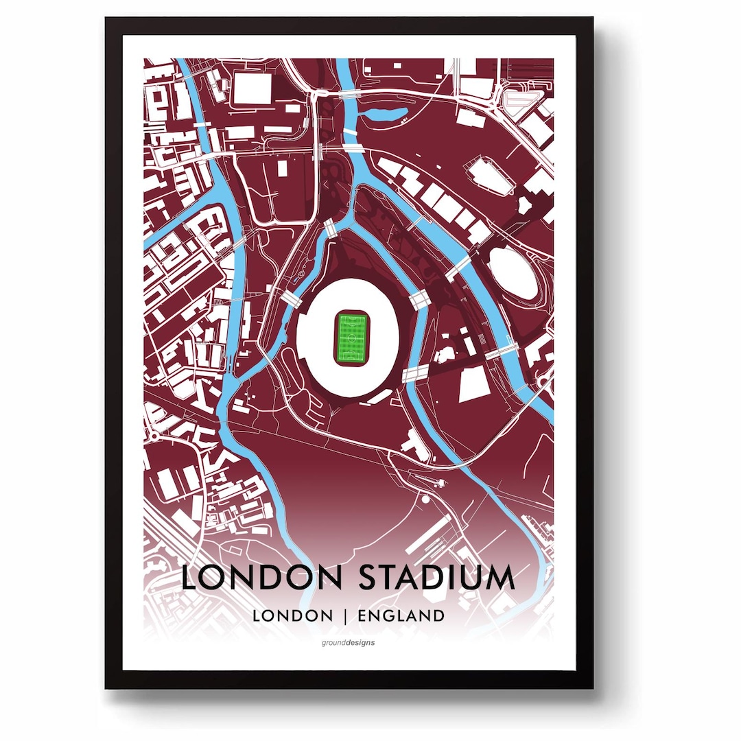 Impresión del mapa del estadio de fútbol del West Ham United FC London ...