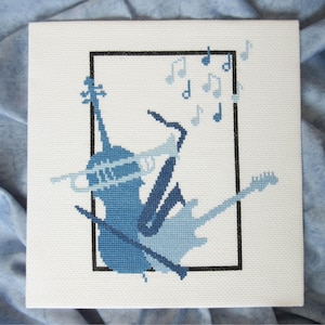 Music Cross Stitch Pattern, Silhouette Musical Instruments, Cello ...