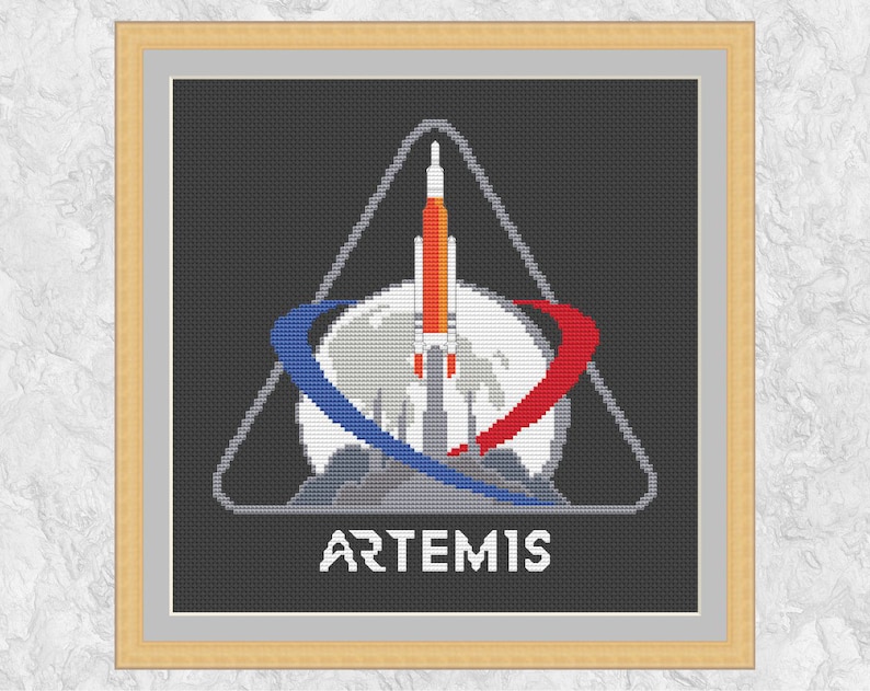 Artemis NASA Mission Patch Cross Stitch Pattern Astronomy and - Etsy