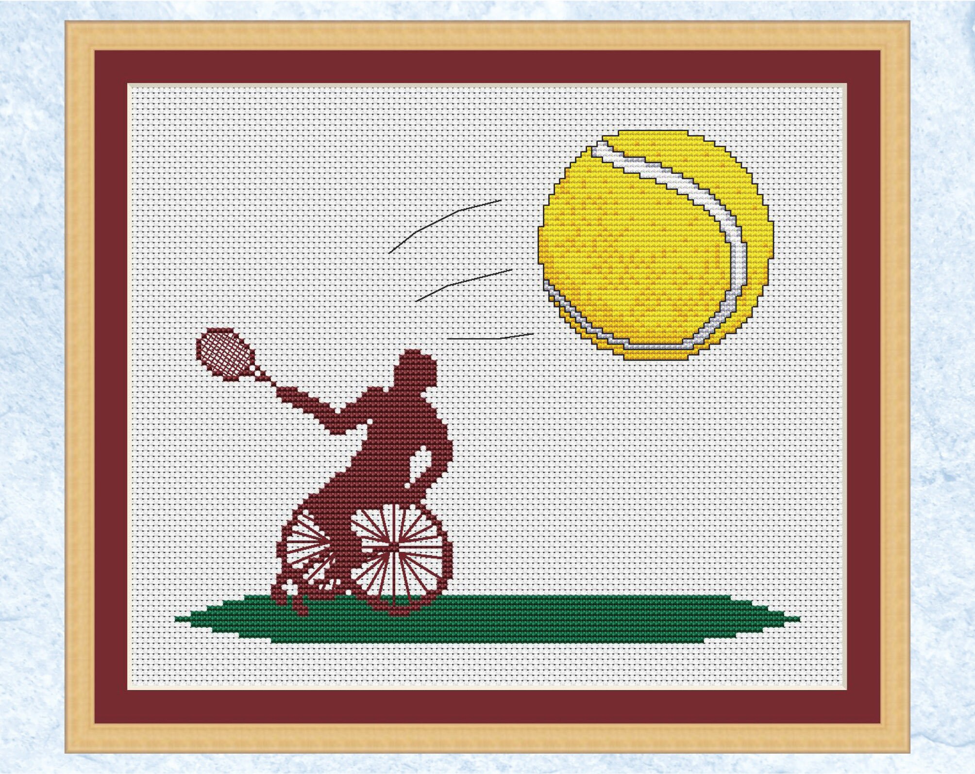 Tennis and Wheelchair Tennis Cross Stitch Patterns, Modern Sport Charts ...