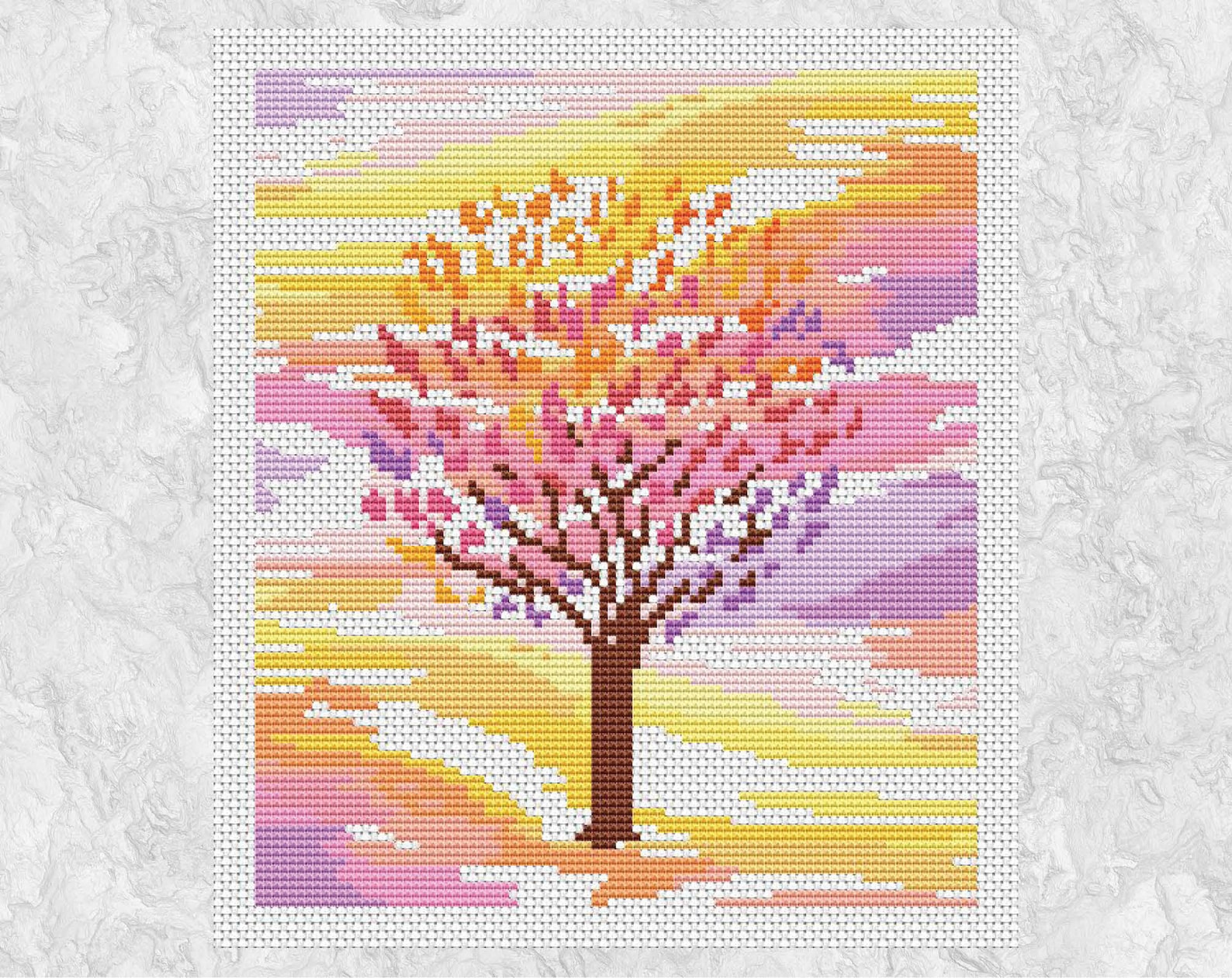 Cherry Blossom Cross Stitch Pattern Spring Tree Design | Etsy