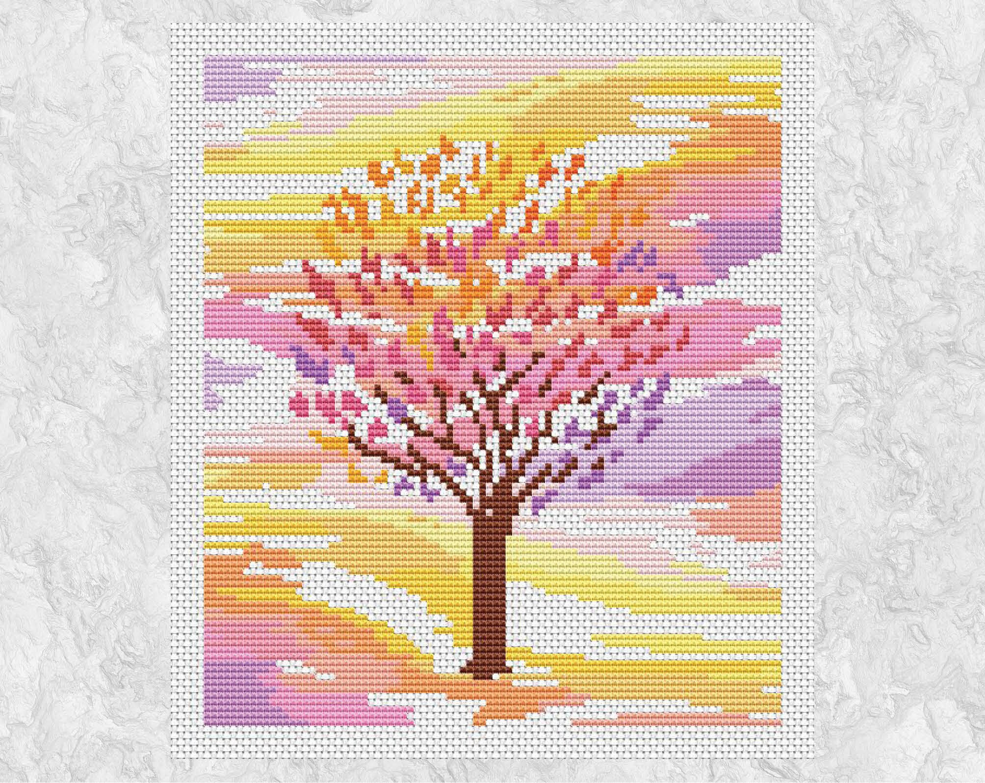 Cherry Blossom Cross Stitch Pattern Spring Tree Design - Etsy