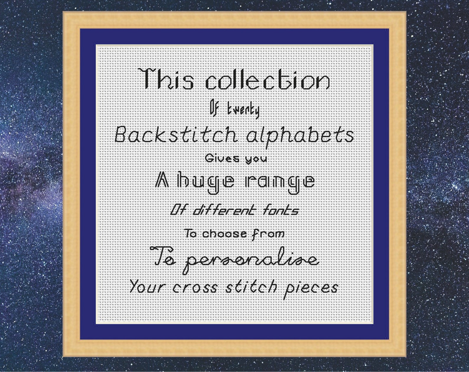 Backstitch Alphabet Collection Bundle of 20 Backstitch Fonts | Etsy