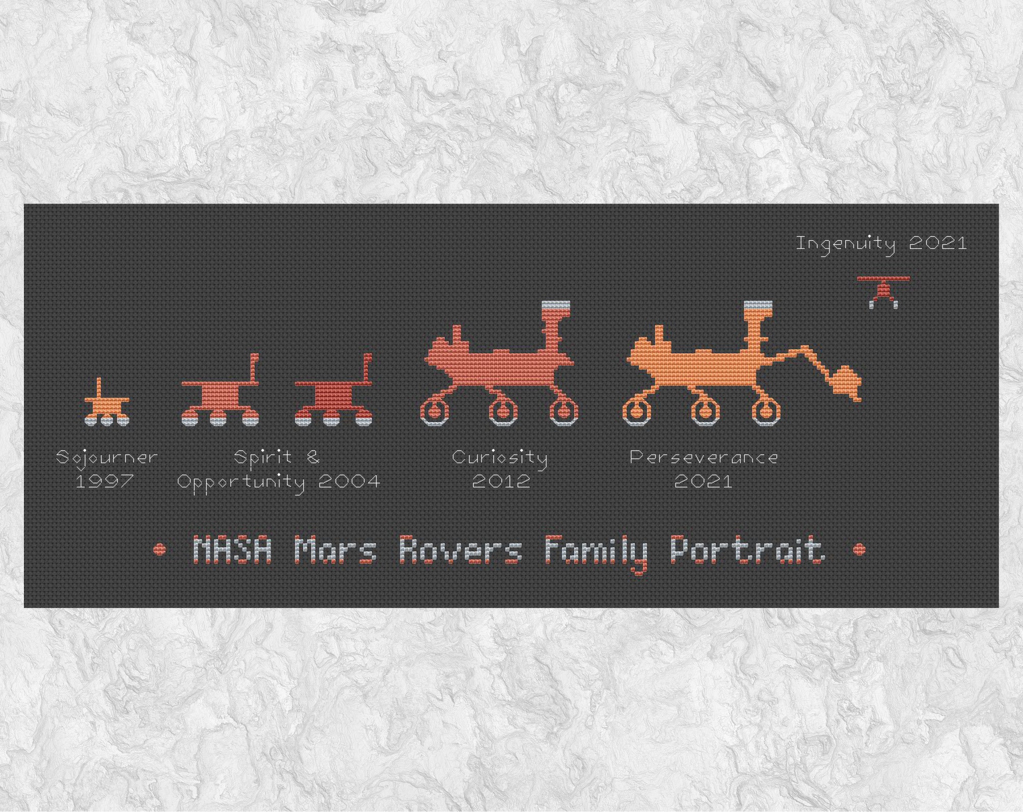 NASA Mars Rovers Cross Stitch Pattern Astronomy and Space - Etsy