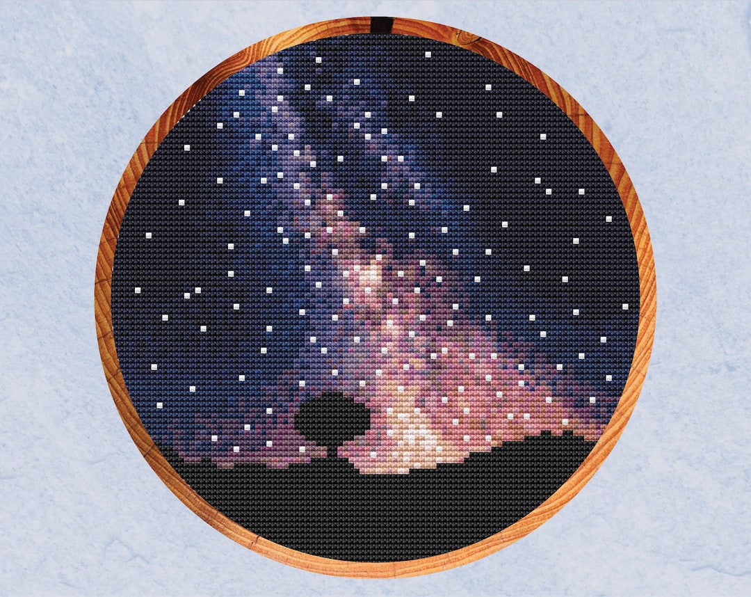 Milky Way Cross Stitch Pattern, Astronomy and Space Cross Stitch Chart ...