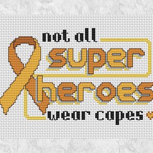 Awareness Ribbon Cross Stitch Pattern, Modern Inspirational Design, Not ...