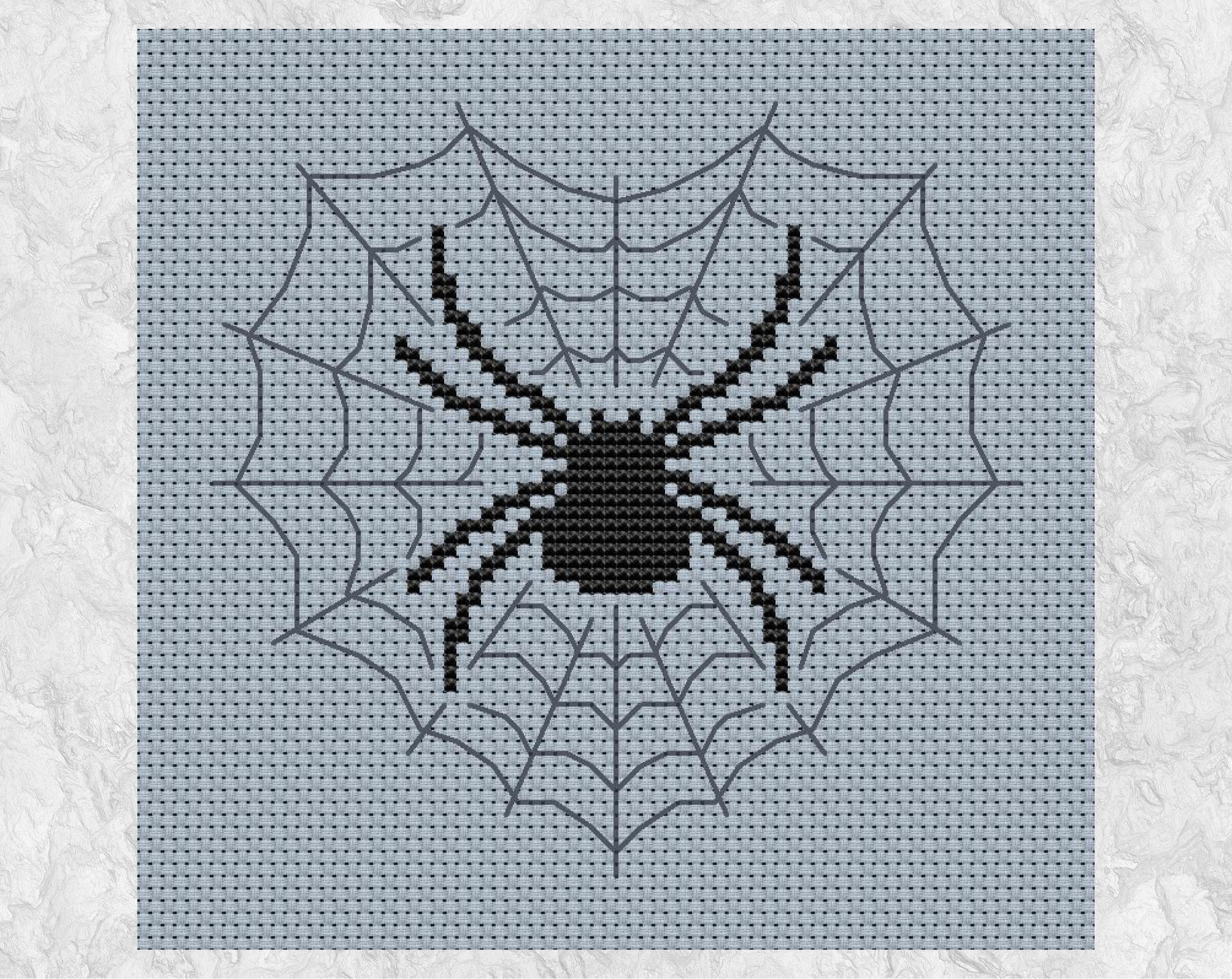 A Spider's Heart Cross Stitch Pattern, Cute Halloween Spider Design ...