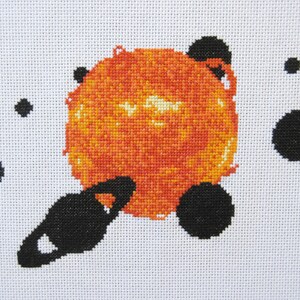 Solar System Cross Stitch Pattern, Sun, Planets, Saturn, Stars ...
