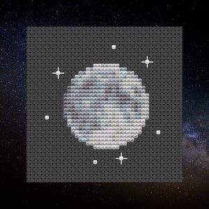 Mini Full Moon Cross Stitch Pattern, Fun Quick Astronomy and Space ...