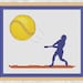 Softball Cross Stitch Pattern, Sport Counted Cross Stitch Chart, Modern ...