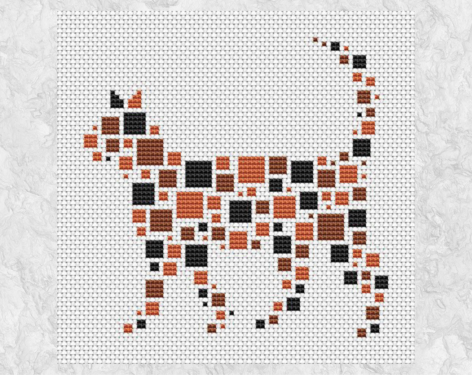 Geometric cat cross stitch pattern simple modern quick and | Etsy