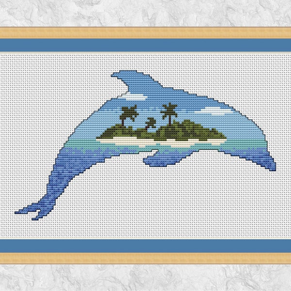 Dolphin Cross Stitch - Etsy