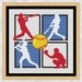 Softball Cross Stitch Pattern, Softball Players Silhouettes, Chart for ...