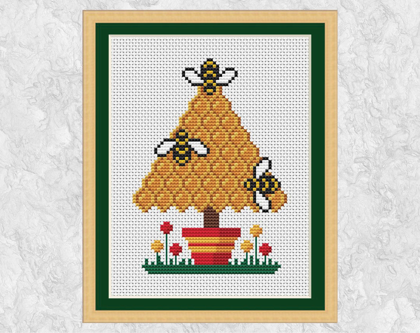 Bee Christmas Tree Cross Stitch Pattern Fun Xmas Design - Etsy UK