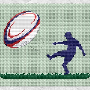 Rugby Cross Stitch Pattern, Sport Counted Cross Stitch Chart, Modern ...