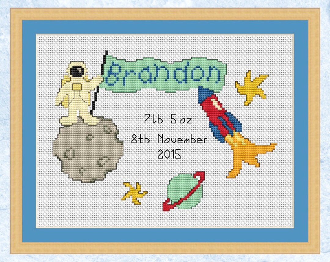 Birth Sampler Cross Stitch Pattern, Custom Cross Stitch, Personalized ...