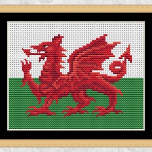 Welsh Dragon Cross Stitch Pattern, Flag of Wales, Instant Download PDF ...