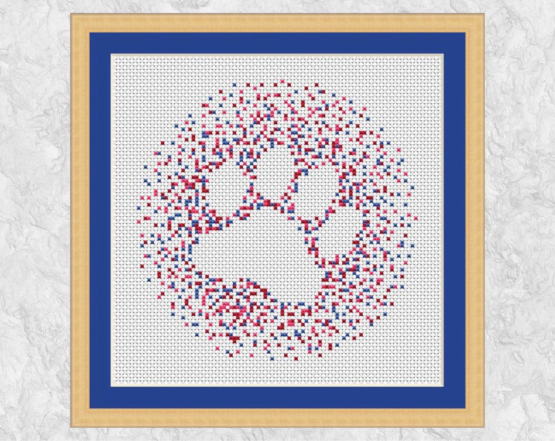 Paw Cross Stitch Pattern Printable Dog Paw Silhouette Cat - Etsy