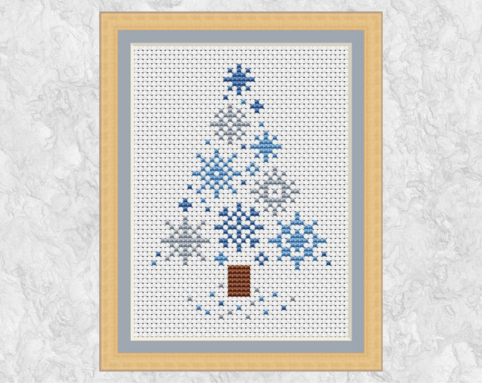 Mini Christmas Trees Cross Stitch Patterns, Stars and Snowflakes ...