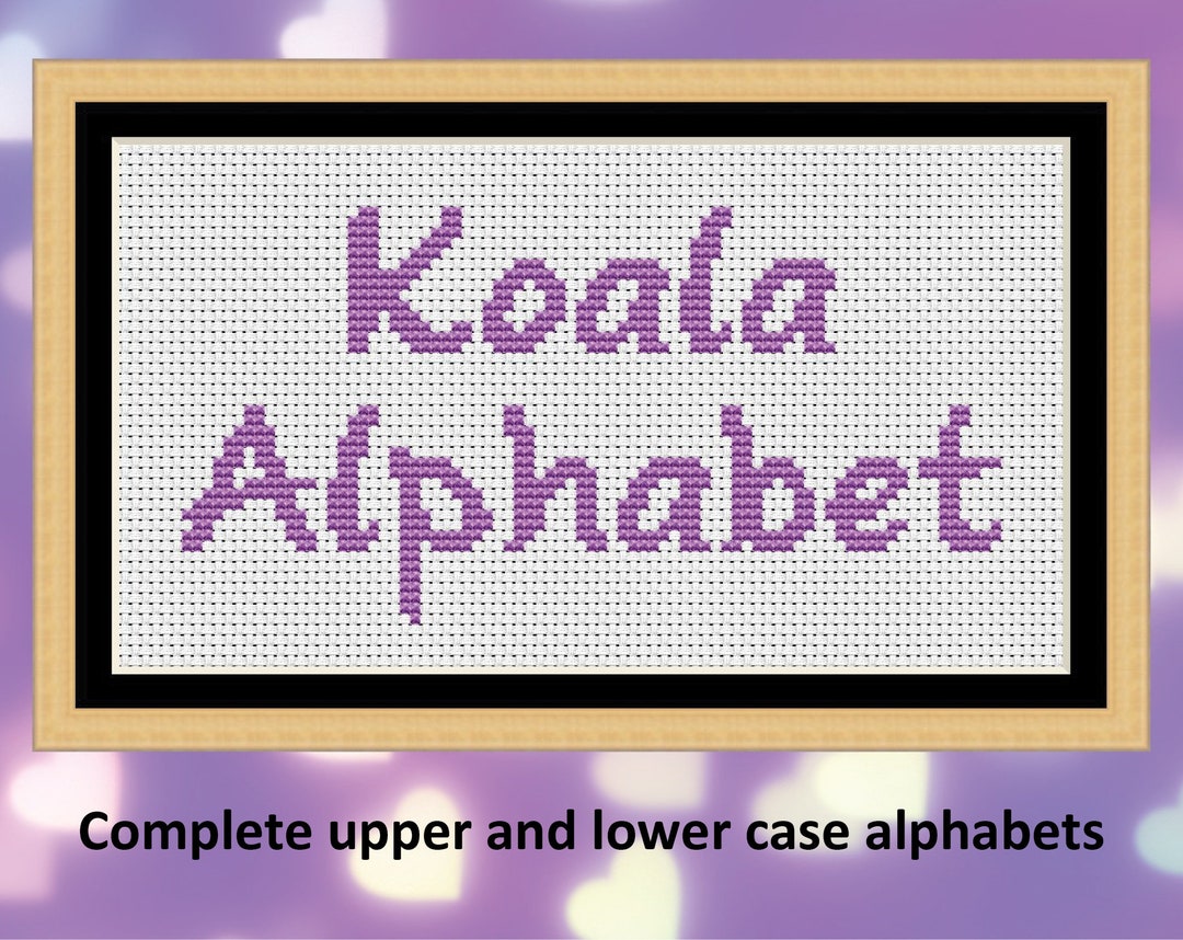 Koala Alphabet, Complete Upper and Lower Case Cross Stitch Font for ...