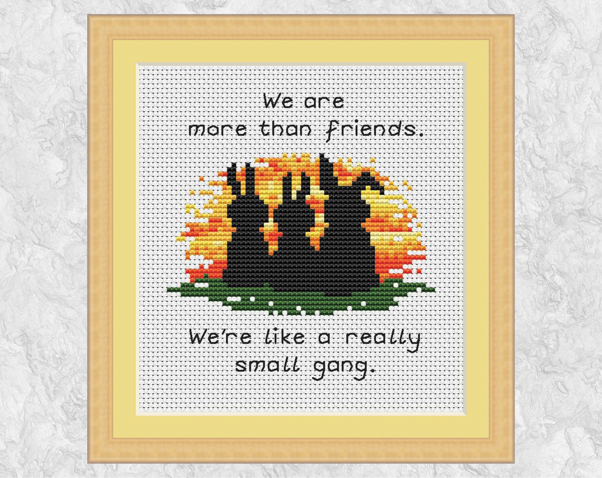 Friendship Cross Stitch Pattern (3 Friends), Together Bunnies, Cute ...