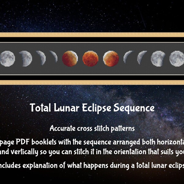 Lunar Eclipse Cross Stitch Pattern - Etsy