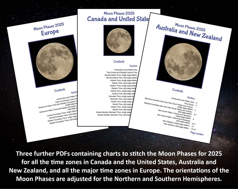 Moon Phases 2025 Temperature Cross Stitch Pattern - Maximum ...