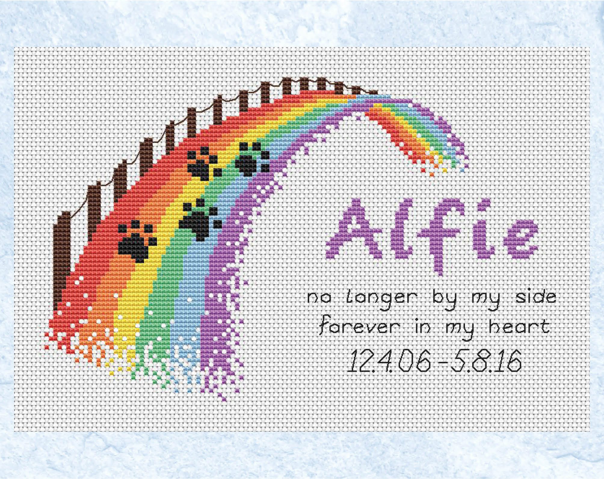 Rainbow Bridge Custom Cross Stitch Pattern, Design Personalised With ...
