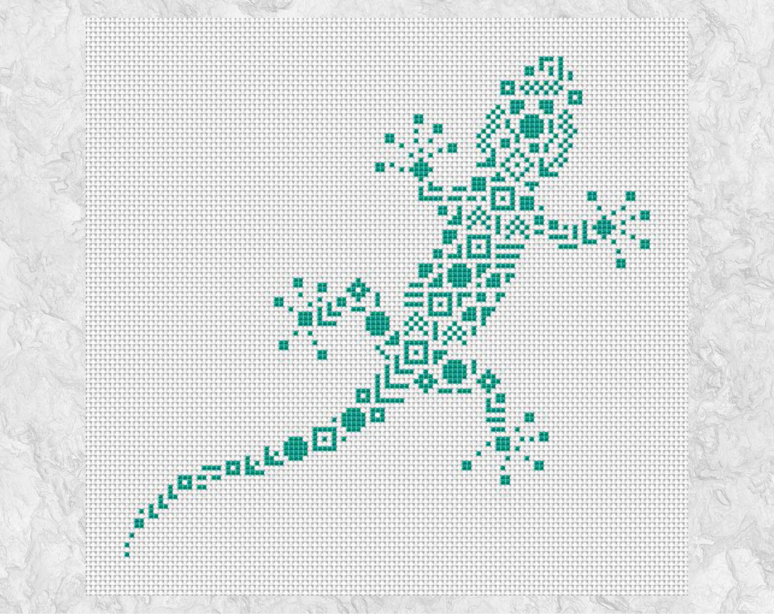 Gecko cross stitch pattern modern tribal geometric animal | Etsy