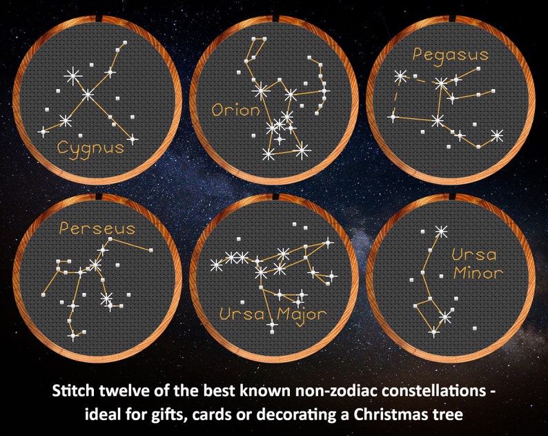 Mini Constellations Cross Stitch Patterns Set of 12 Patterns - Etsy
