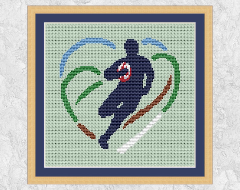Rugby Heart Cross Stitch Pattern Gift for Rugby Player Sport | Etsy