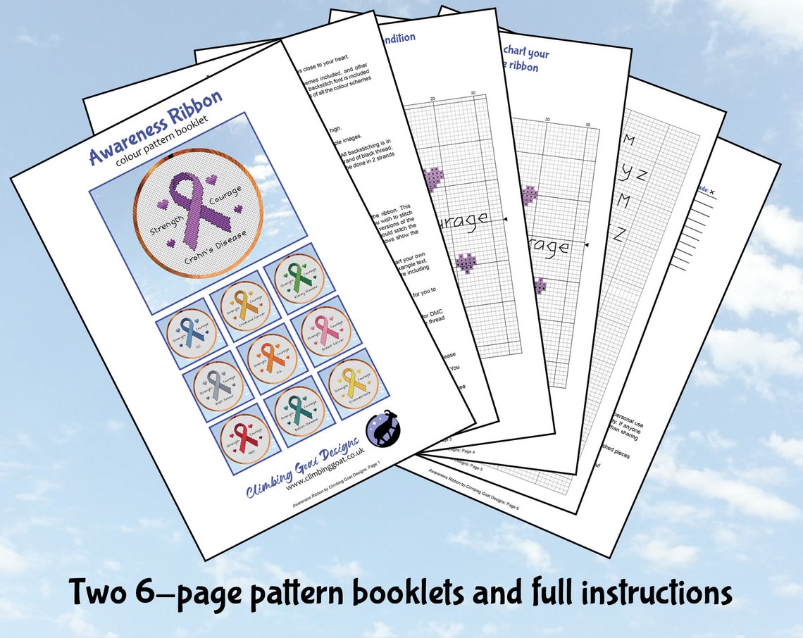Awareness Ribbon Cross Stitch Pattern - Please Read Description Before ...