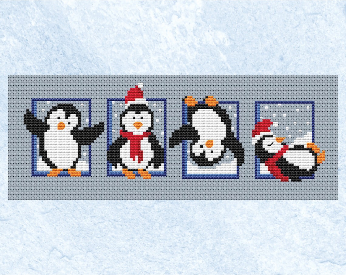 Set of Penguins Cross Stitch Pattern Stitch as a Single - Etsy