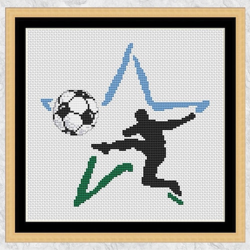 Football Star Cross Stitch Pattern Modern Soccer Sport - Etsy