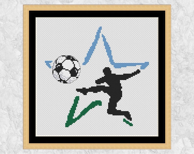 Football Star cross stitch pattern modern soccer sport | Etsy