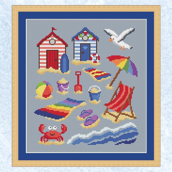 Beach Cross Stitch - Etsy
