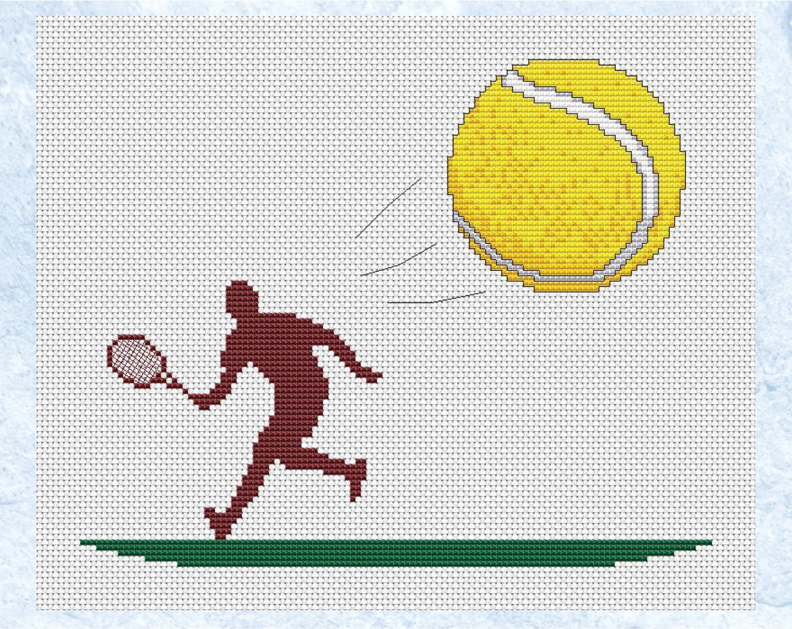 Tennis and Wheelchair Tennis Cross Stitch Patterns, Modern Sport Charts ...