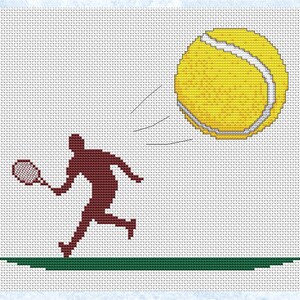 Tennis and Wheelchair Tennis Cross Stitch Patterns, Modern Sport Charts ...