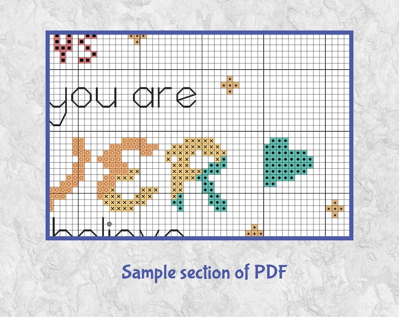 Inspirational Cross Stitch Pattern Quote, Positivity, Mental Health ...