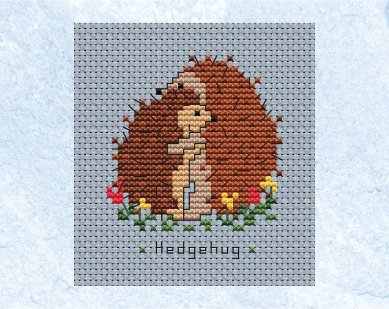 Hedgehug Cross Stitch Pattern, Cute Hedgehog Hug Mini Design, Instant ...